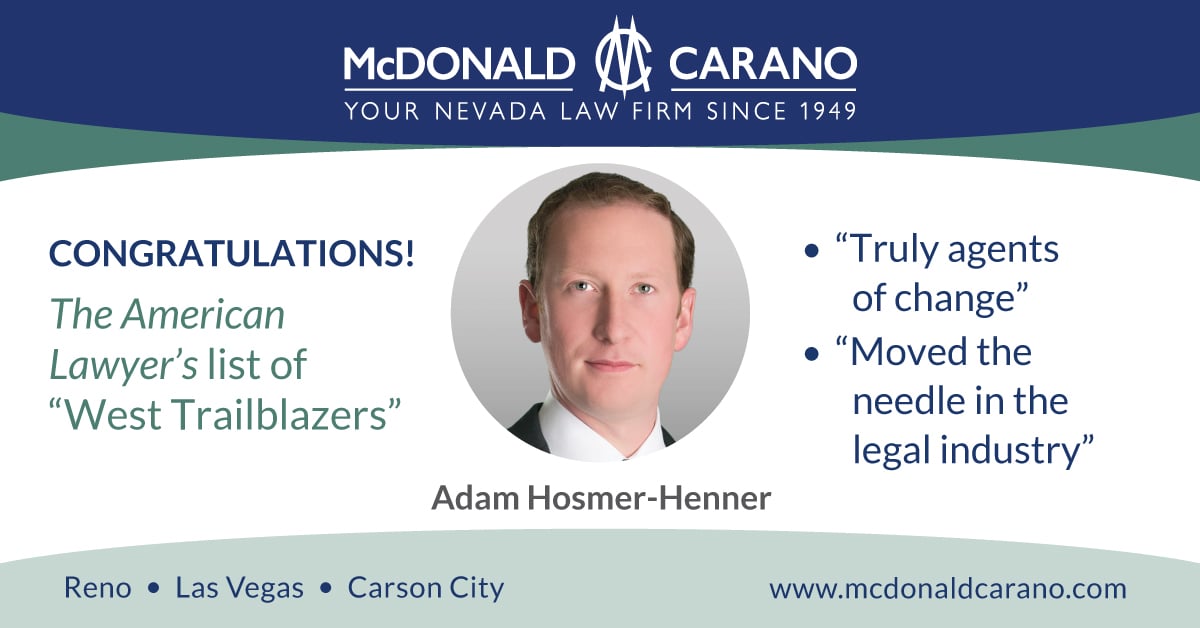 Adam Hosmer-Henner Named 2021 “West Trailblazer” by The American Lawyer ...