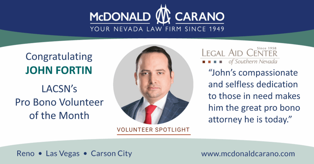 John Fortin Receives Pro Bono Volunteer of the Month Award | McDonald ...